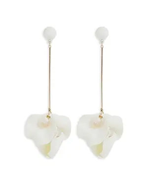 Shashi Petunia Drop Earrings - White