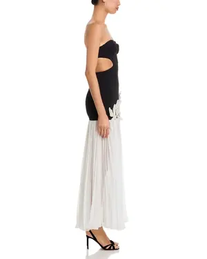 PatBO Runway Floral Strapless Dress