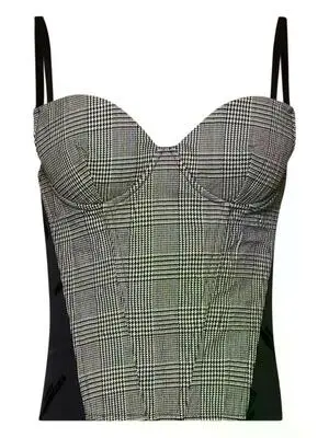 Vetements Checked Corset Top - Grey
