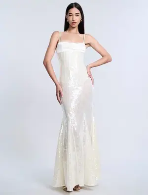 Bcbgmaxazria Sequin Lace Gusset Gown
