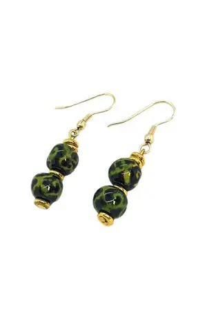 KAZURI Kazuri Tsavo Collection Grass Jumper Earrings Multi
