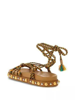 AQUAZZURA Tropical Leather Sandals - Brown