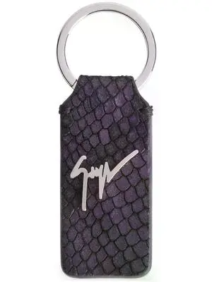 GIUSEPPE ZANOTTI Bernaard Leather Keyring - Grey