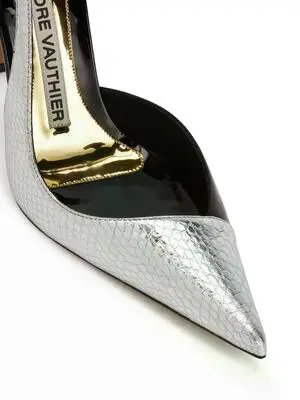 Alexandre Vauthier Snakeskin-effect Leather Slingback Pumps
