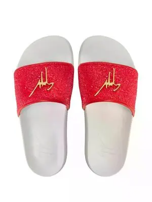 GIUSEPPE ZANOTTI Glitter Slides - Pink