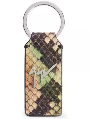 GIUSEPPE ZANOTTI Bernaard Leather Keyring - Brown
