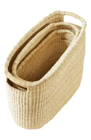 INDEGO AFRICA Bolga Nesting Baskets Set Of 3 - Natural