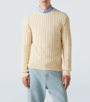 Valentino Garavani Vlogo Cable-knit Cotton Sweater