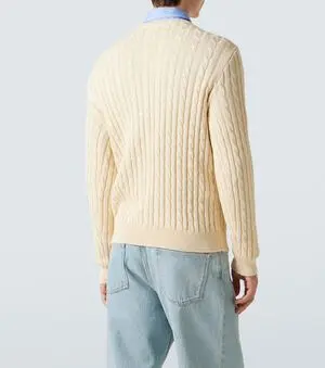 Valentino Garavani Vlogo Cable-knit Cotton Sweater