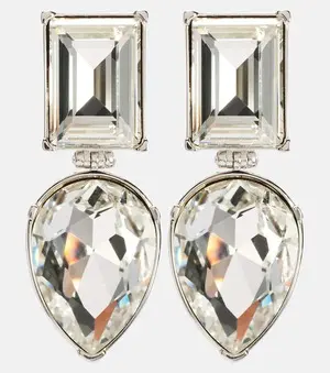 Alexander McQueen Crystal-embellished Drop Earrings - Silver