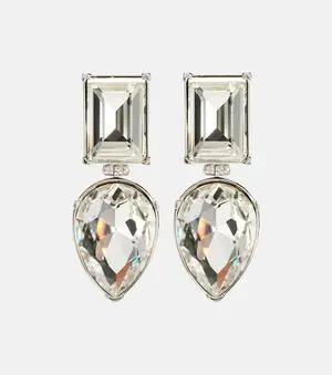 Alexander McQueen Crystal-embellished Cocktail Earrings - Silver