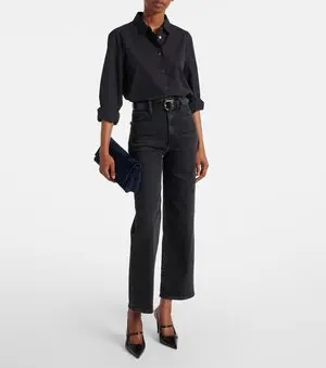 FRAME The Wide Wide-leg Jeans - Black