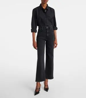 FRAME The Wide Wide-leg Jeans - Black