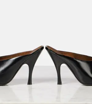 Khaite Colt 100 Leather Mules - Black