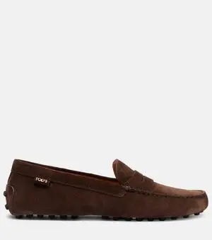 TOD'S Gommino Suede Driving Shoes - Brown