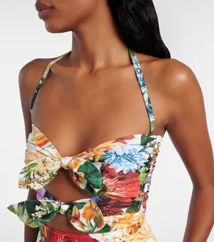 Dolce & Gabbana Floral Cotton Crop Top - Multicoloured
