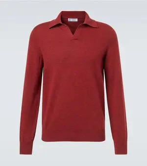 Brunello Cucinelli Cashmere Polo Sweater - Red