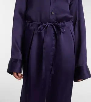 Khaite Chenton Silk Organza Maxi Skirt - Blue
