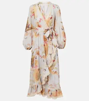 Zimmermann Ascension Floral Ruffled Cotton Midi Dress - Multicoloured