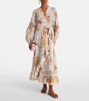 Zimmermann Ascension Floral Ruffled Cotton Midi Dress - Multicoloured