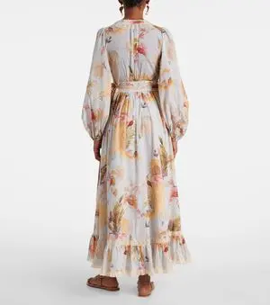 Zimmermann Ascension Floral Ruffled Cotton Midi Dress - Multicoloured