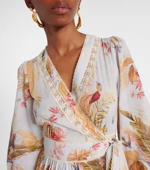 Zimmermann Ascension Floral Ruffled Cotton Midi Dress - Multicoloured
