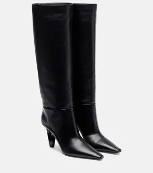 Versace 85 Leather Knee-high Boots