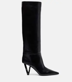 Versace 85 Leather Knee-high Boots