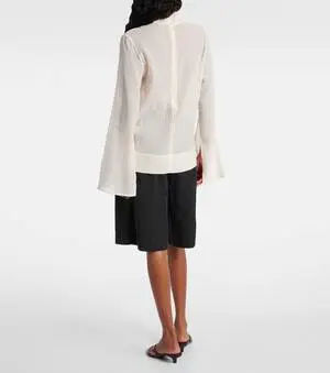 TOTEME Sheer Cotton And Silk Top - White