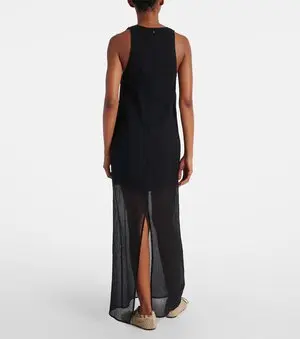 TOTEME Semi-sheer Cotton And Silk Maxi Dress