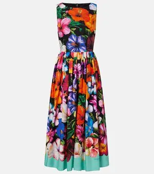Dolce & Gabbana Floral Cotton Midi Dress - Multicoloured