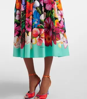 Dolce & Gabbana Floral Cotton Midi Dress - Multicoloured