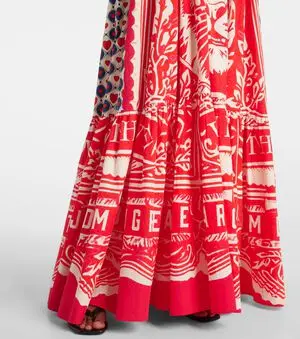 Camilla Halterneck Cotton Poplin Maxi Dress - Red