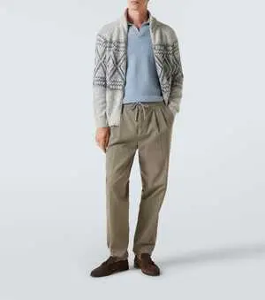 Brunello Cucinelli Cashmere Polo Sweater - Blue