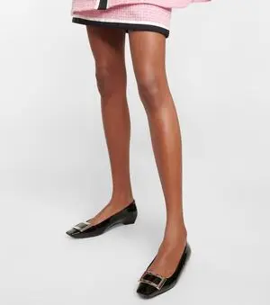 ROGER VIVIER Belle Vivier Patent Leather Ballet Flats - Black
