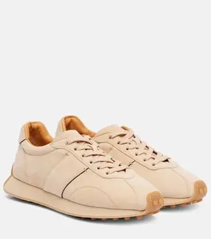 TOD'S Suede Lace-up Sneakers - Beige