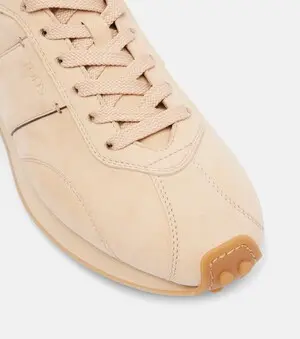 TOD'S Suede Lace-up Sneakers - Beige