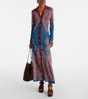 Etro Paisley Jersey Shirt Dress - Multicoloured