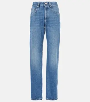 Brunello Cucinelli High-rise Straight Jeans - Blue
