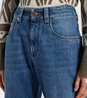 Brunello Cucinelli High-rise Straight Jeans - Blue