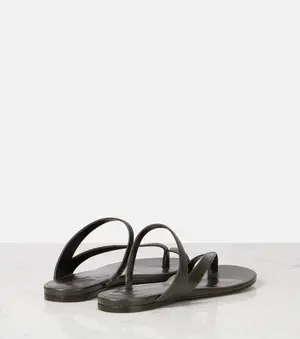 Khaite Aimee Leather Slides - Green