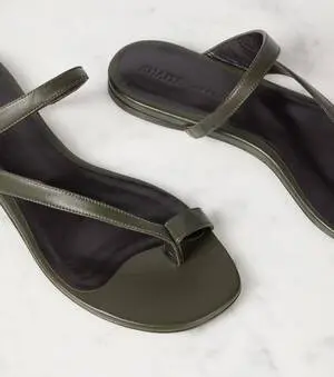 Khaite Aimee Leather Slides - Green