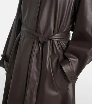 THE ROW Ryota Leather Wrap Coat