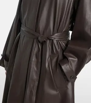THE ROW Ryota Leather Wrap Coat