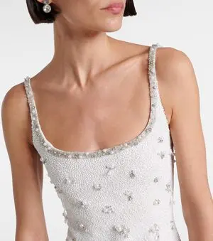 CLIO PEPPIATT Droplet Embellished Beaded Minidress