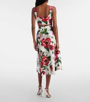 Dolce & Gabbana Floral Cotton Poplin Bra Top