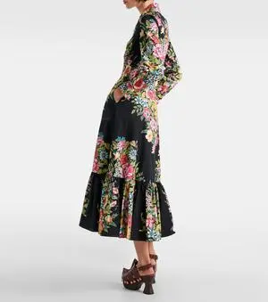 Etro Printed Cotton Midi Dress - Black