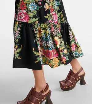Etro Printed Cotton Midi Dress - Black