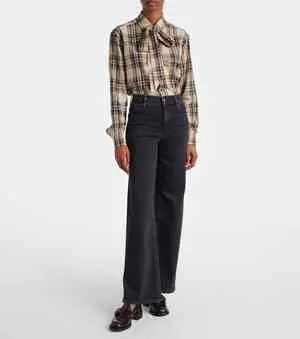 FRAME Le Slim Palazzo Wide-leg Jeans - Black