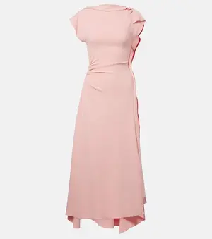 Victoria Beckham Draped Gathered Midi Dress